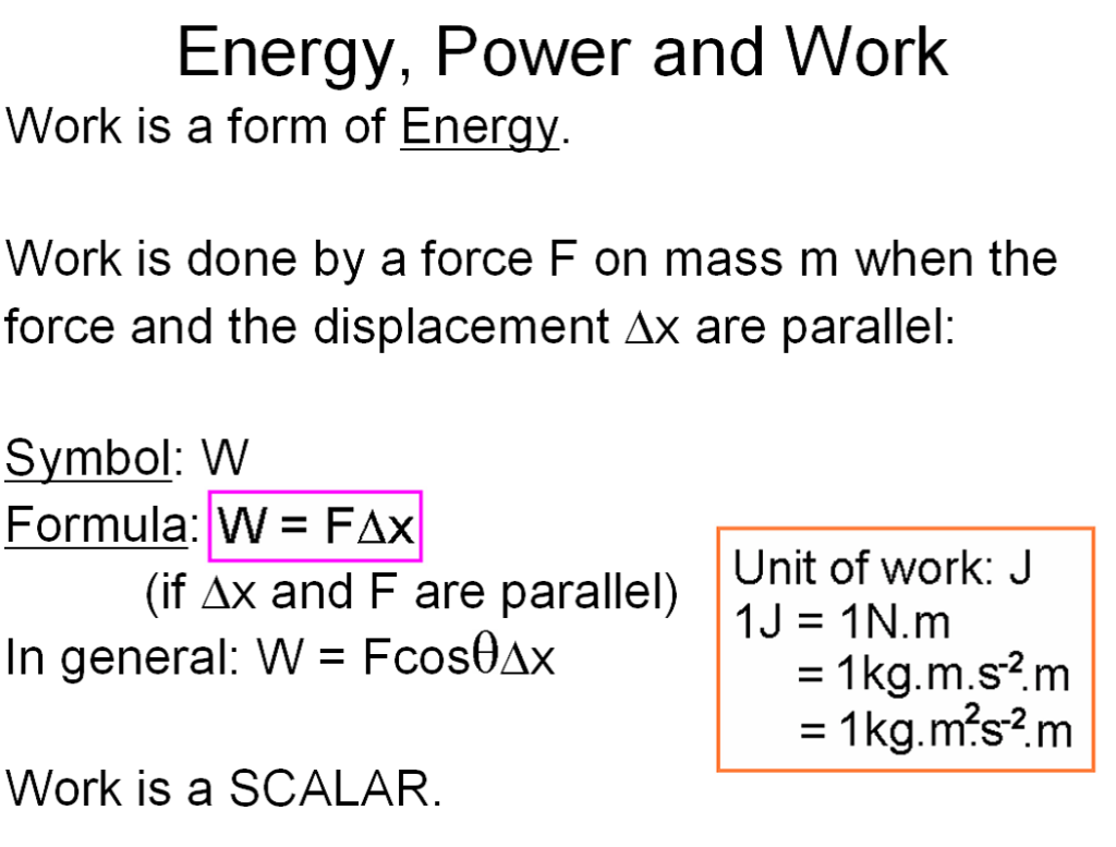 Work,Energy and Power – Physical Sciences Break 1.0