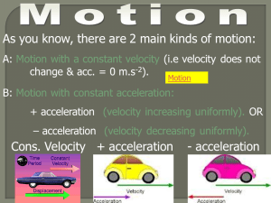 INSTANTANEOUS SPEED VELOCITY & EQUATIONS OF MOTION – Physical sciences ...