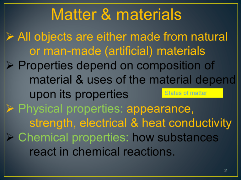Matter and Material – Physical Sciences Break 1.0