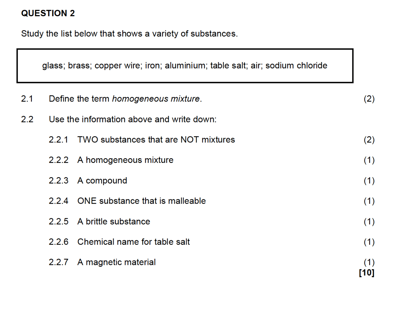 GRADE 10 P2 EXAMPLAR – Physical Sciences Break 1.0